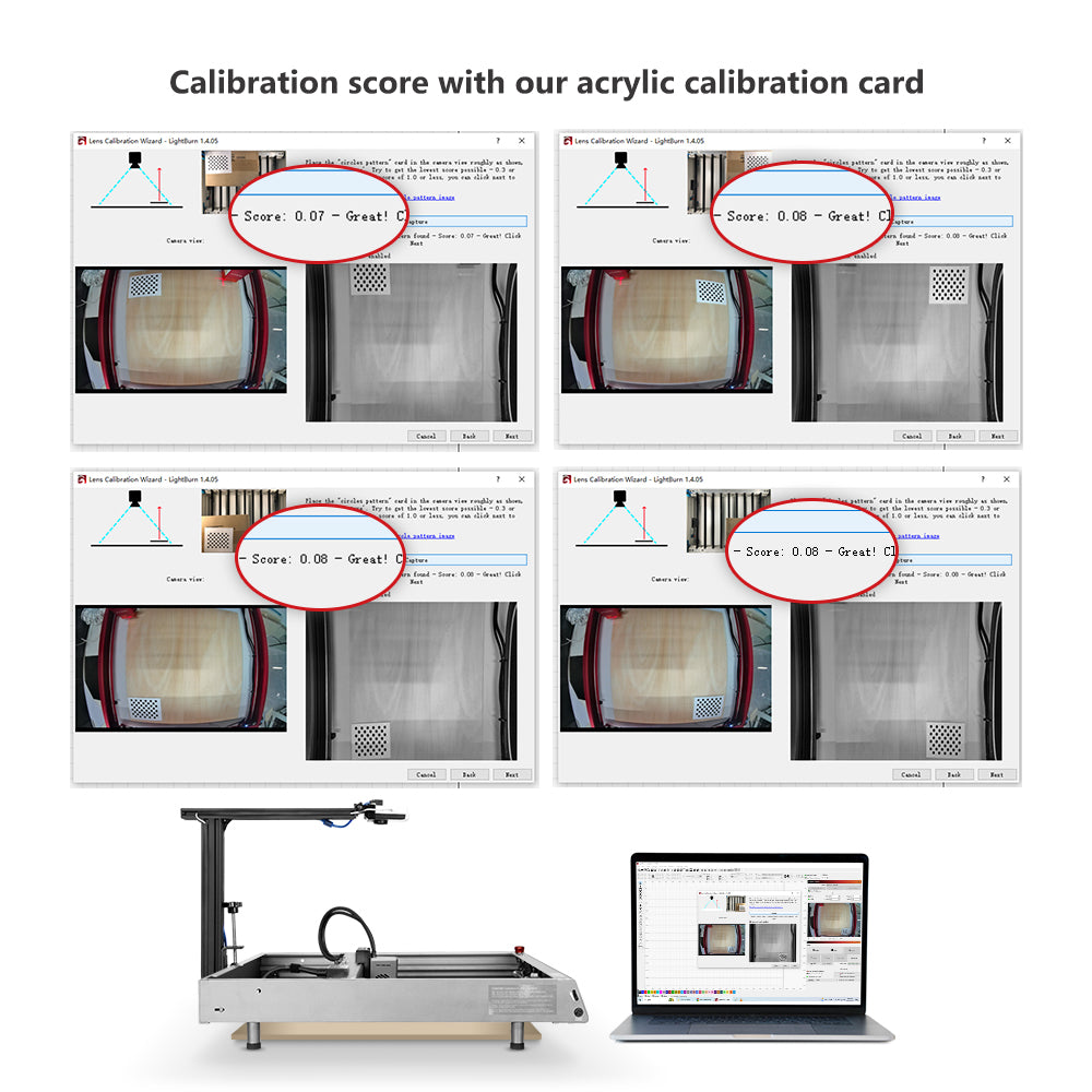 3PCS Acrylic Calibration Card | Circles Pattern Card | for Laser Camer ...