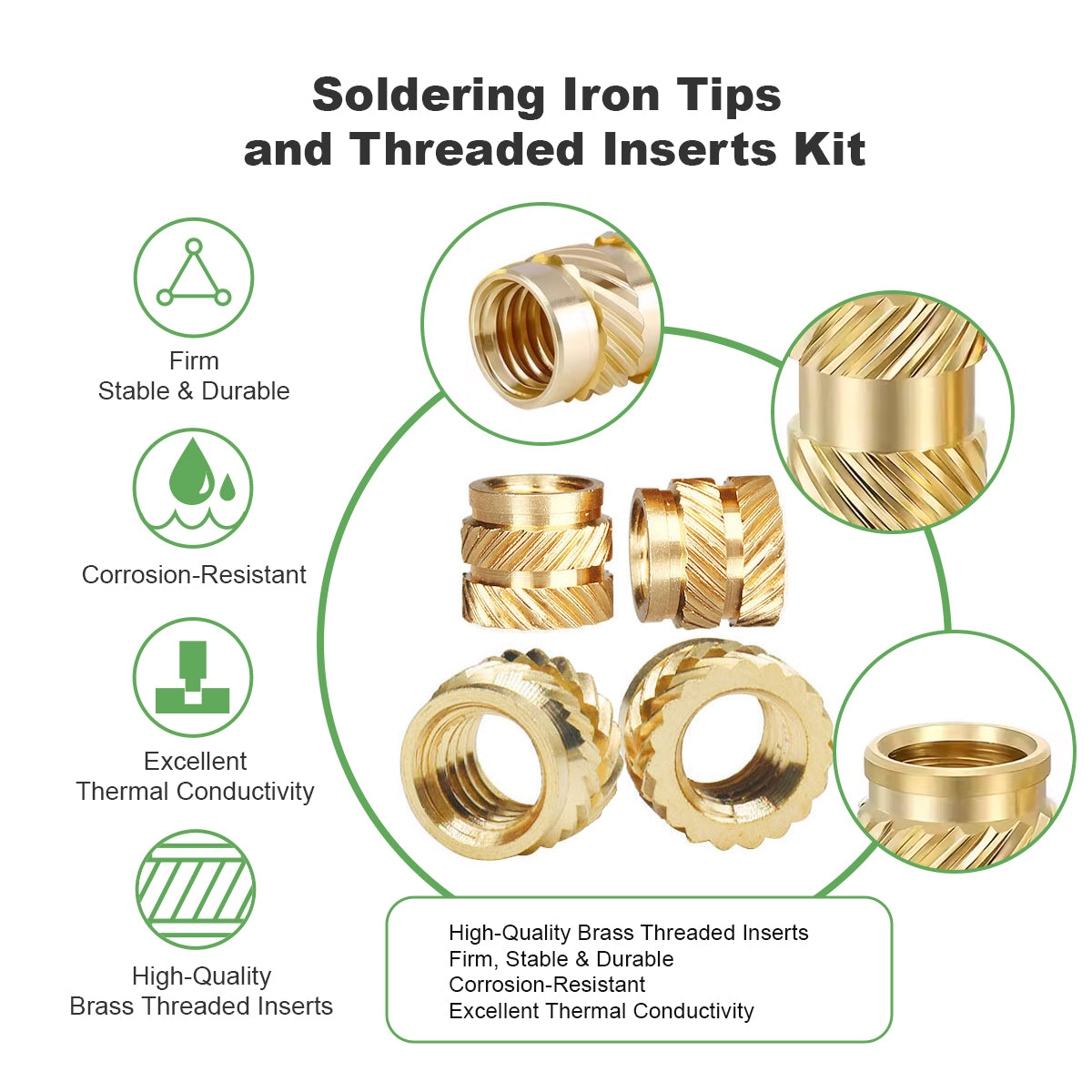 Heat Set Insert Tips and Threaded Kits – Mintion
