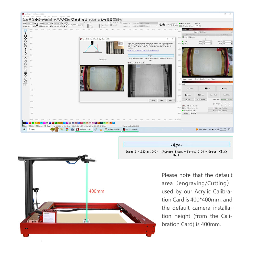 3PCS Acrylic Calibration Card | Circles Pattern Card | for Laser Camer ...